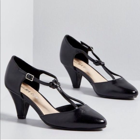chelsea crew | Shoes | Chelseacrew Black Mid Height Heel Modcloth ...